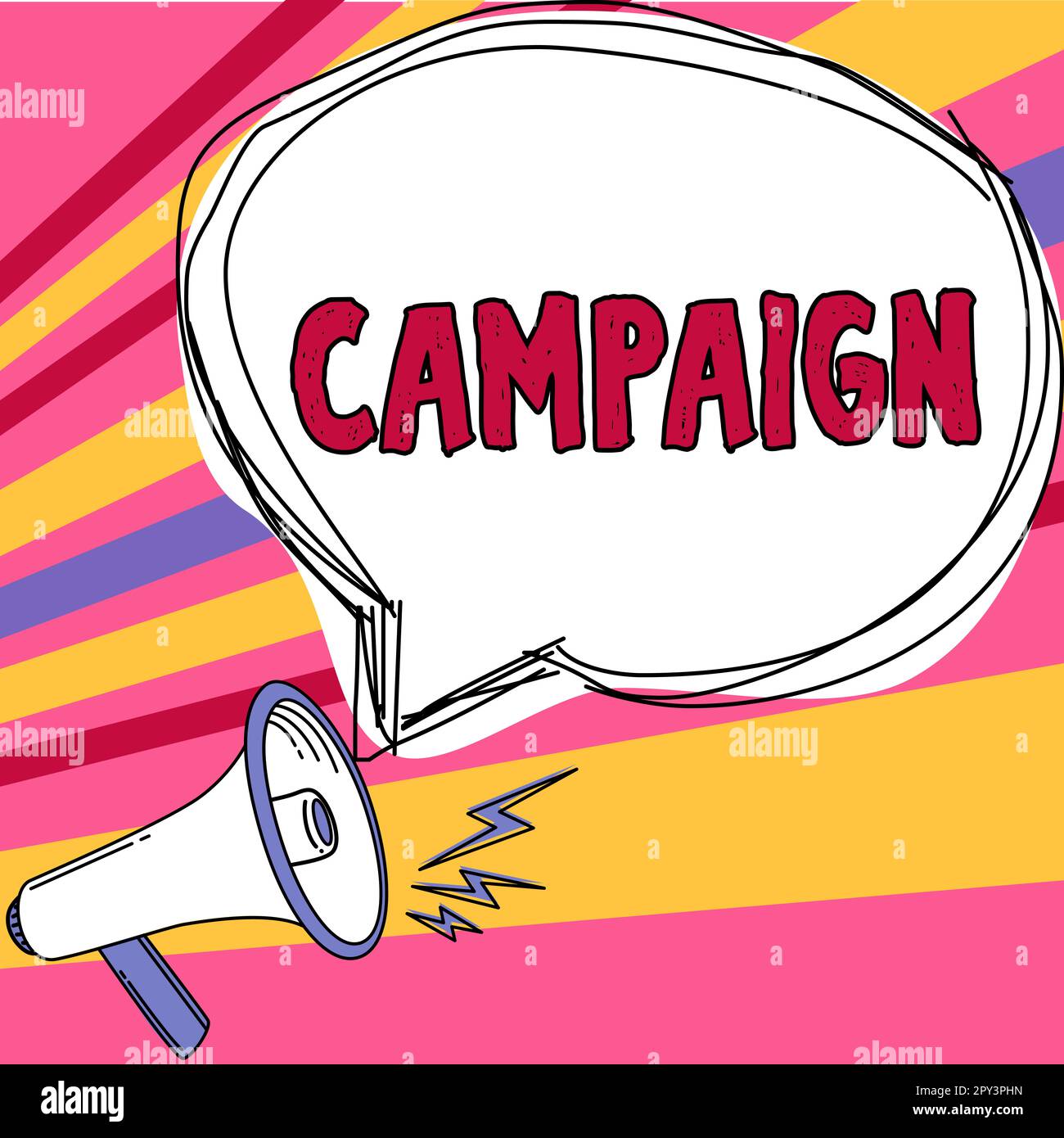 Hand writing sign Campaign, Business showcase organized course of ...