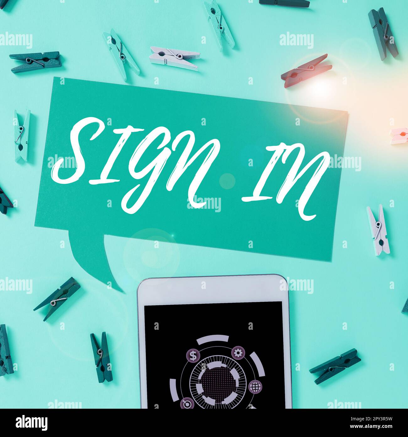 Conceptual display Sign In, Word for to write your name on a form when ...