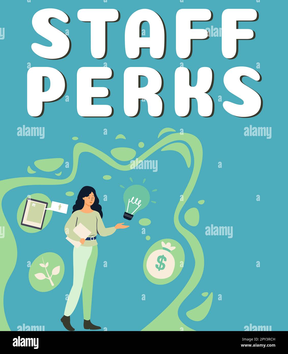 Hand writing sign Staff Perks, Word Written on Workers Benefits Bonuses ...