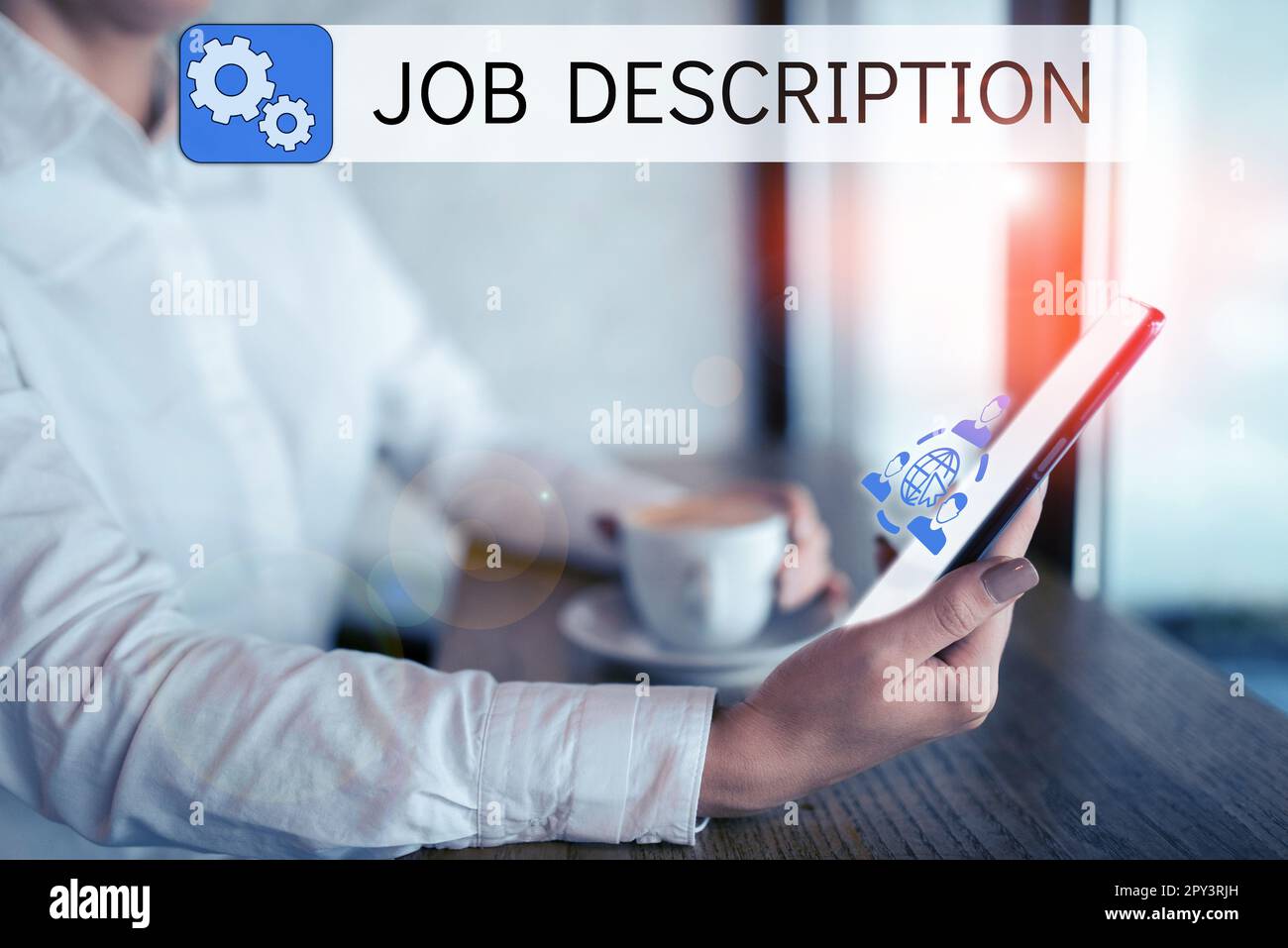 Sign displaying Job Description, Concept meaning A document that ...