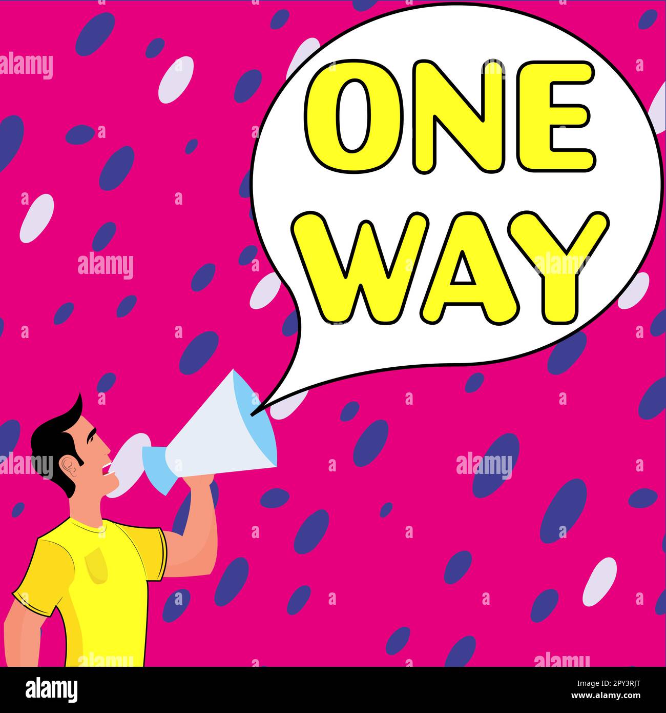 Hand writing sign One Way, Word Written on Only direction Street sign ...