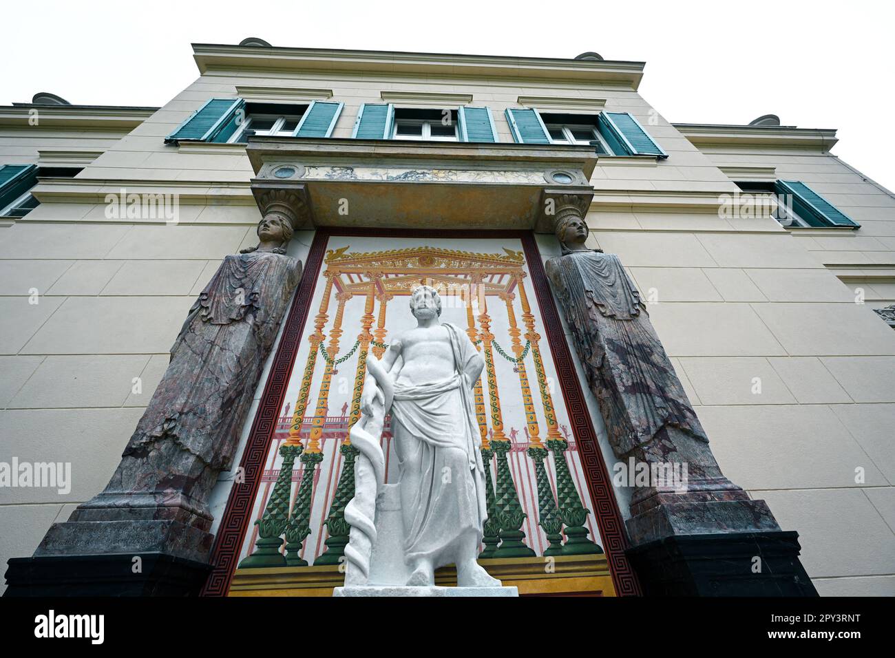 Potsdam, Germany. 24th Apr, 2023. The marble sculpture of the Greek god ...
