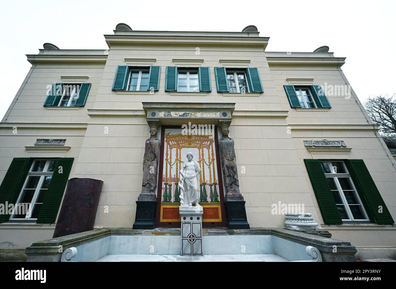Potsdam, Germany. 24th Apr, 2023. The marble sculpture of the Greek god ...