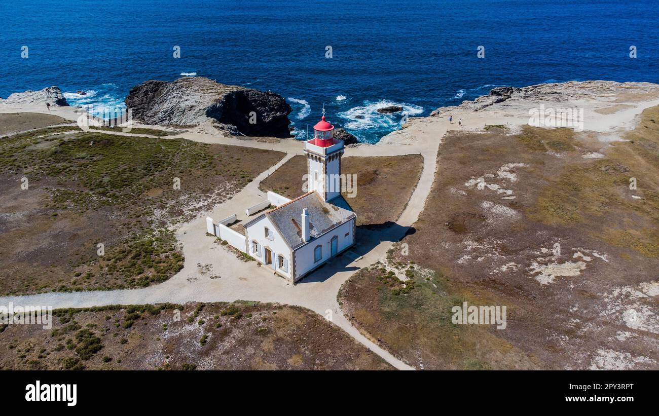 Aerial view of the Pointe des Poulains, the western tip of Belle-île-en ...