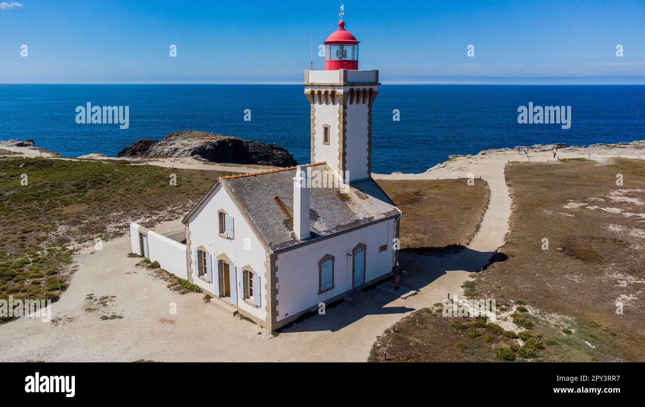 Aerial view of the Pointe des Poulains, the western tip of Belle-île-en ...