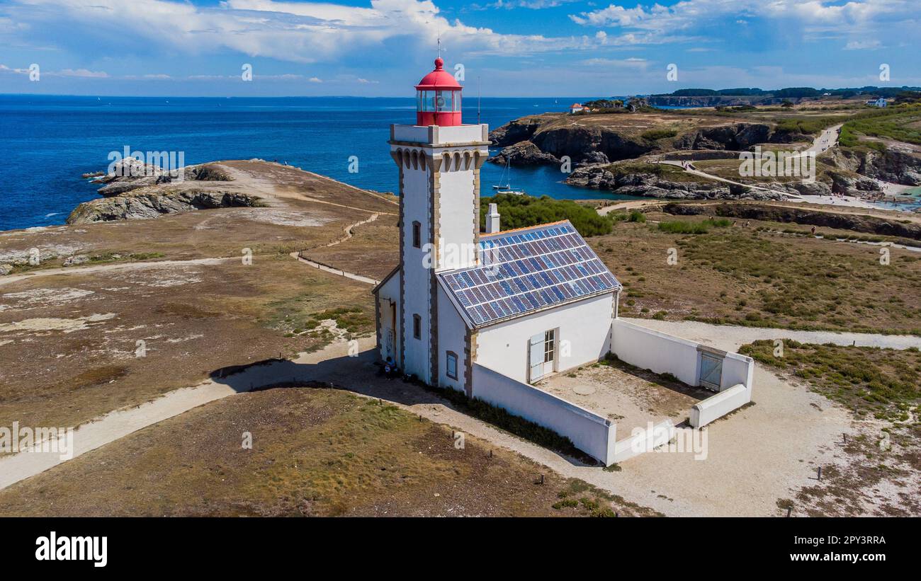 Aerial view of the Pointe des Poulains, the western tip of Belle-île-en ...