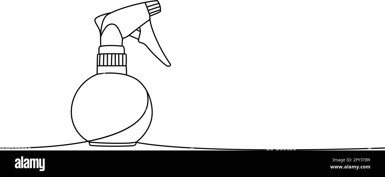 Hairdresser sprayer, spray bottle one line continuous drawing. Barber ...