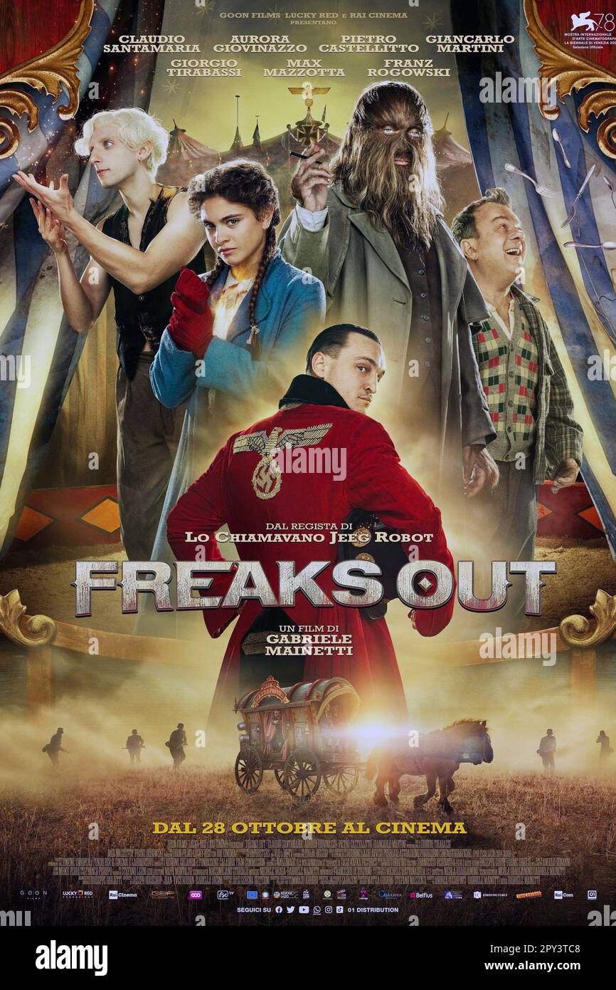 FREAKS OUT, (aka FREAKS VS. THE REICH), Italian poster, top from left: Pietro Castellitto ...