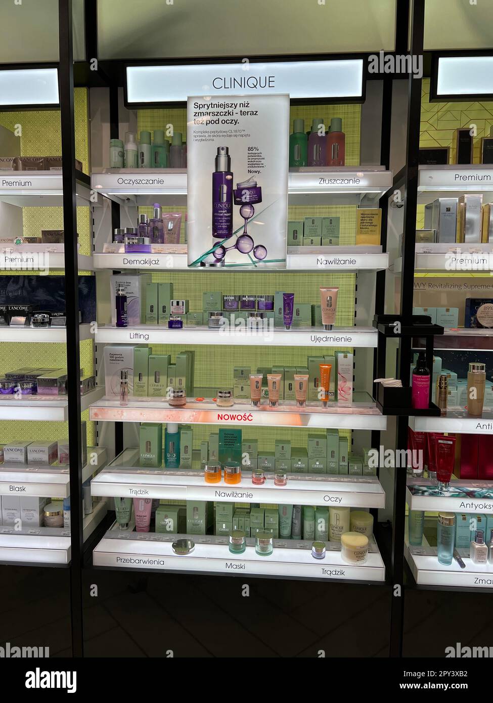 WARSAW, POLAND - JULY 17, 2022: Cosmetic products on display in ...