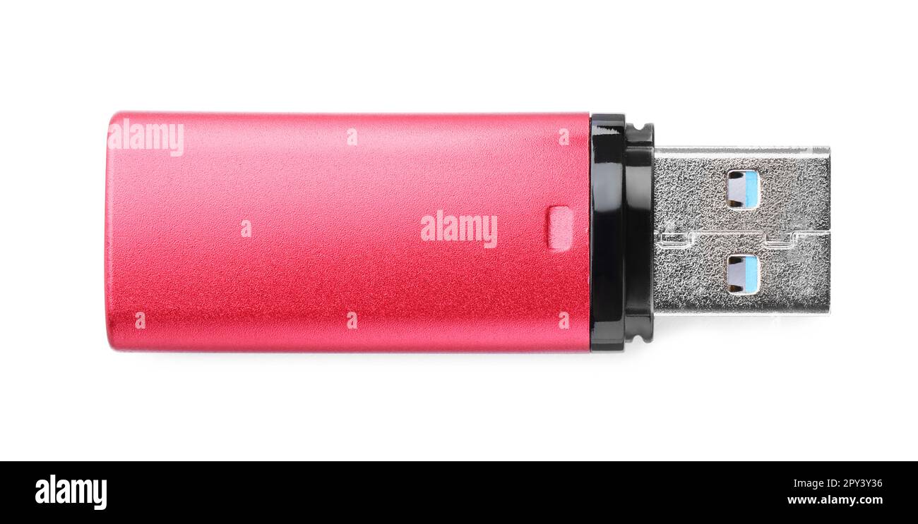 Pink usb flash drive isolated on white Stock Photo - Alamy