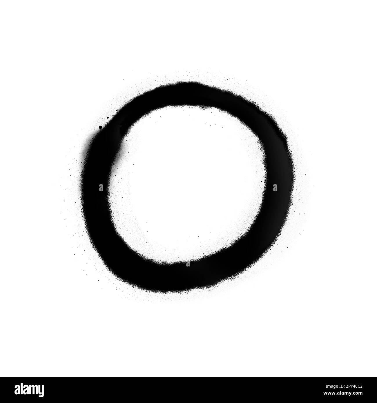 Circle drawn by black spray paint on white background Stock Photo - Alamy
