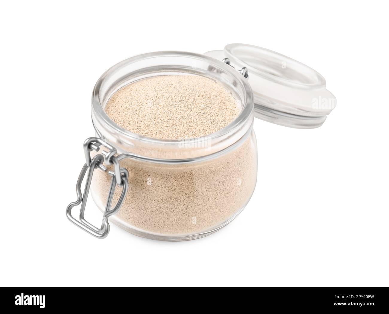 Granulated yeast in glass jar isolated on white Stock Photo - Alamy