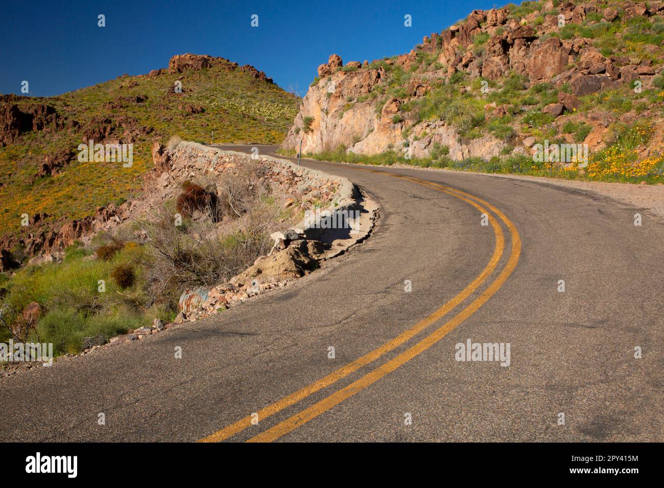 Route 66, Route 66 Historic Back Country Byway, Arizona Stock Photo - Alamy
