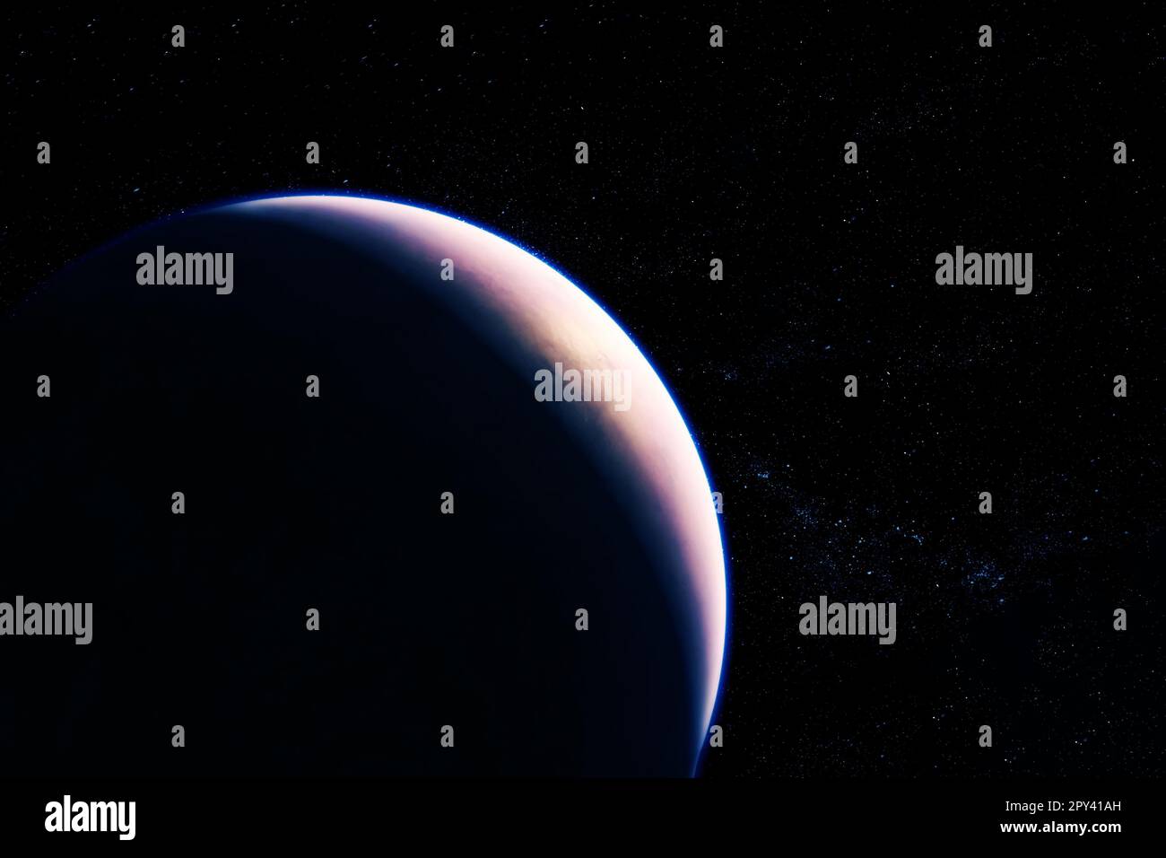 A fantastic exoplanet in dark space. Elements of this image furnished ...