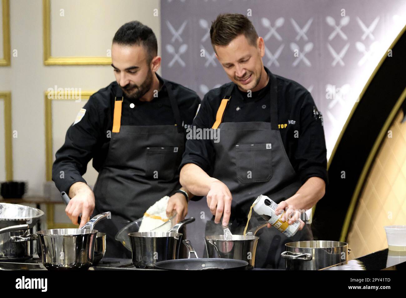 TOP CHEF, from left: contestants Charbel Hayek, Tom Goetter, Holiday ...
