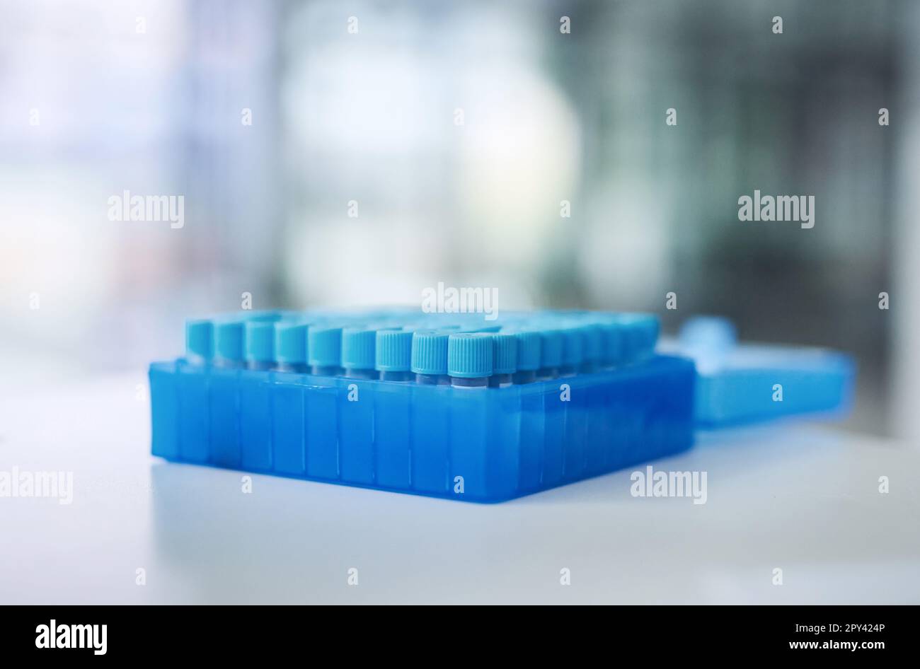 Fully approved and ready for distribution. test tubes on a table in a ...