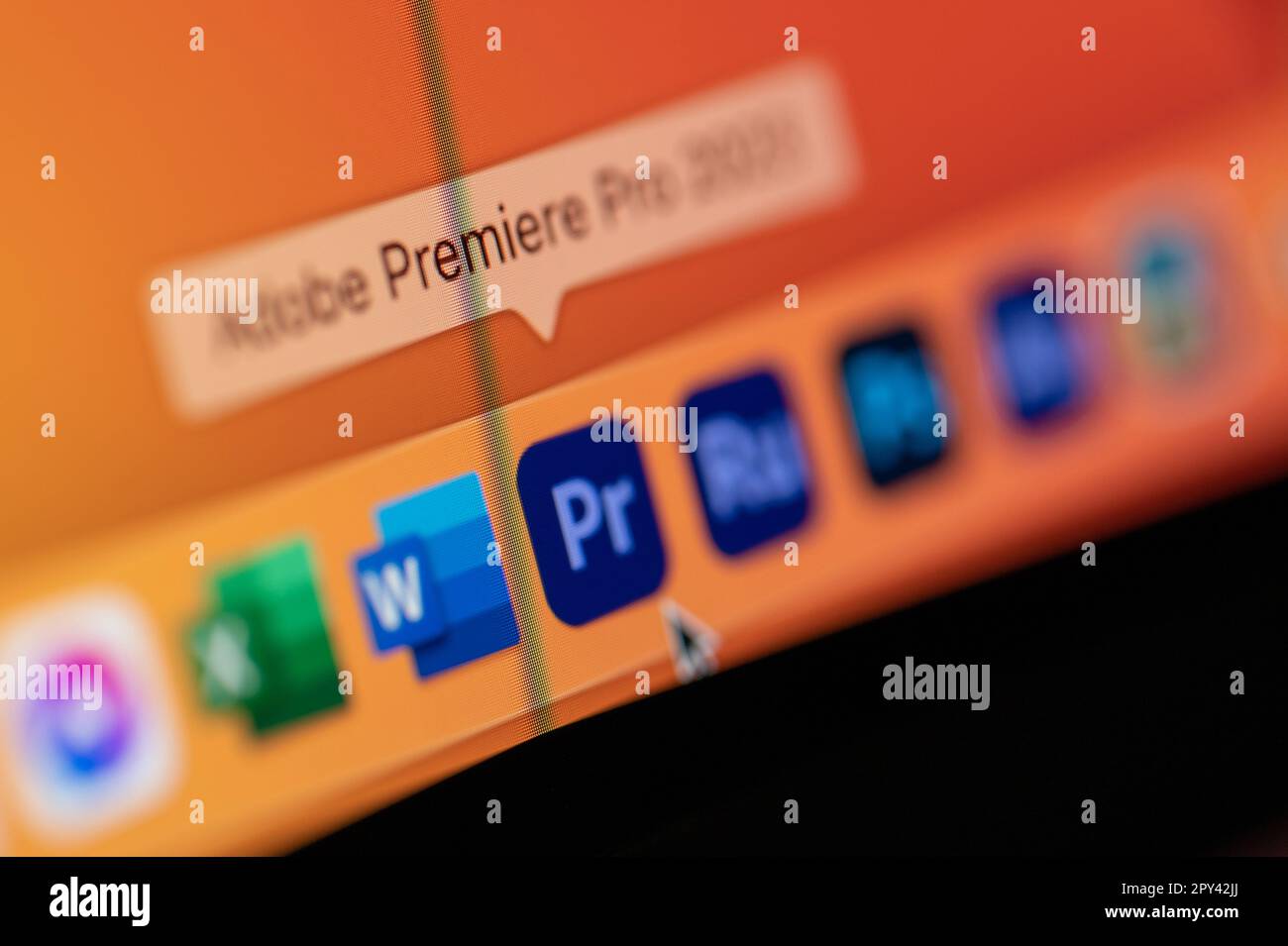 New york, USA - April 7, 2023: Open Adobe Premiere Pro application on ...