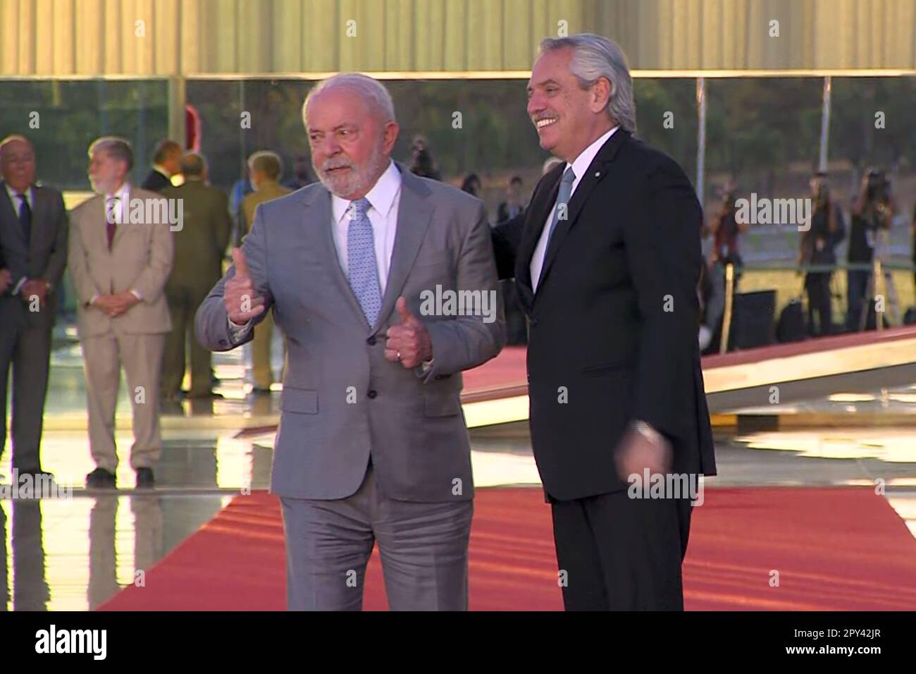 Lula da Silva and Alberto Fernández together in Brasilia, Brazil Stock ...
