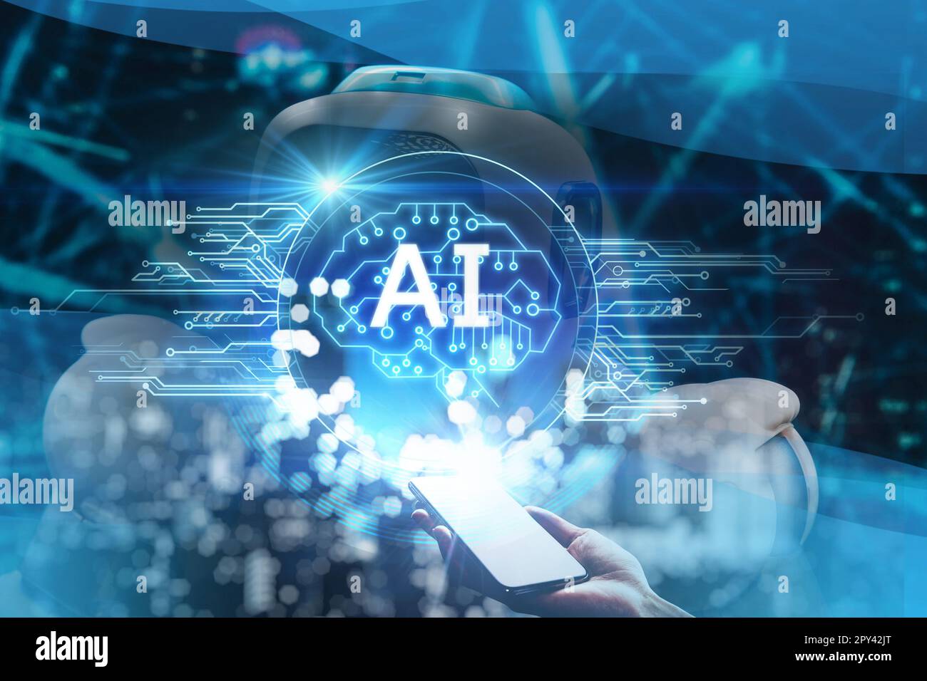 AI brain intelligent ai technology digital graphic design electronics ...