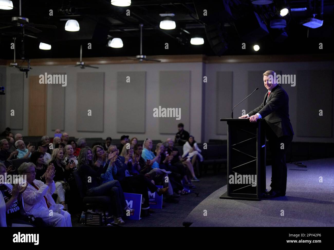 Jim Marchant speaks at an event to announce his candidacy for the U.S ...