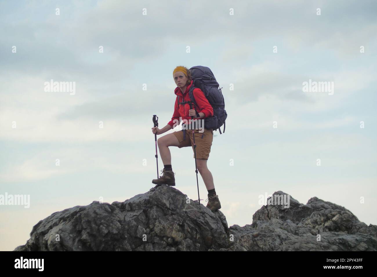 caucasian hiker portrait Stock Photo - Alamy