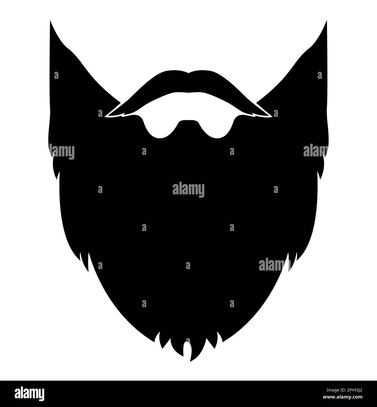 Yeard Beard Style Men Illustration Facial Hair Mustache Vector Black Male Fashion Template Flat