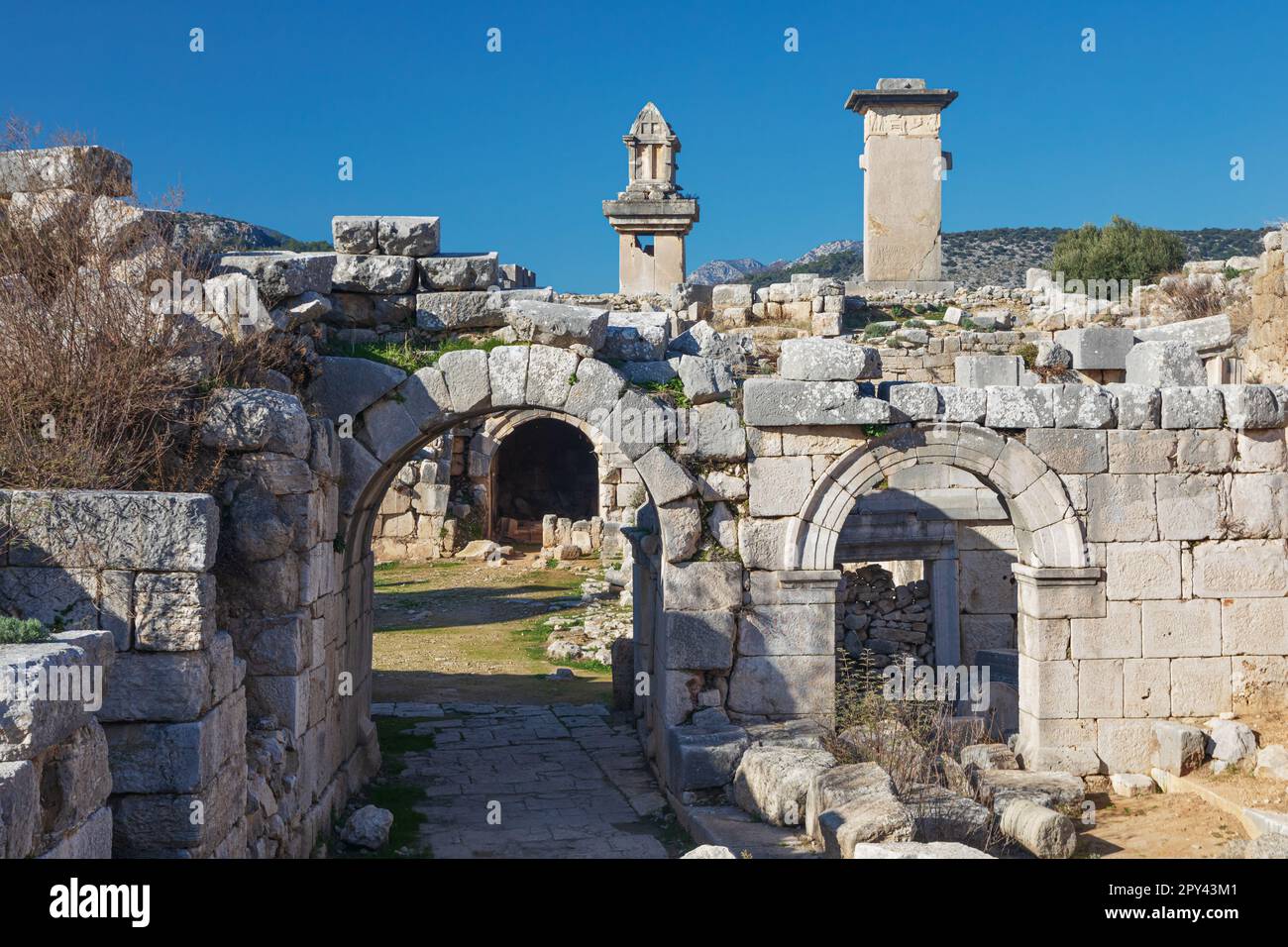 Entrance gate to theatre of Xanthos ancient city - part of Lycian way ...