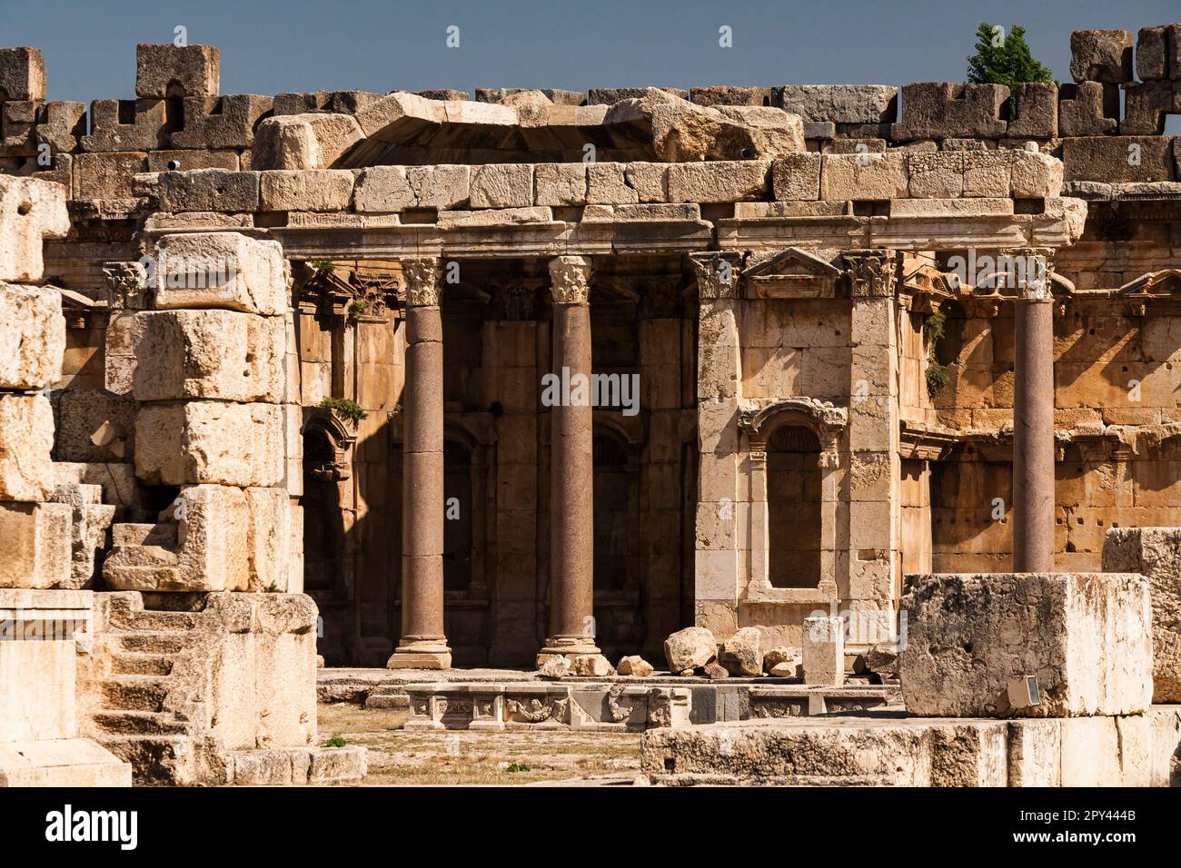 Baalbek, Great court, Temple of Jupiter, Bekaa valley, Baalbek, Baalbek ...