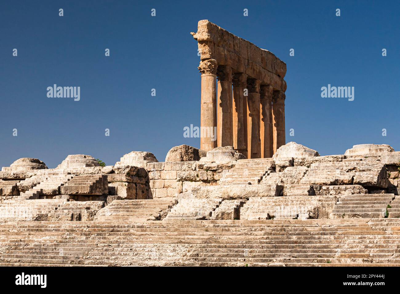 Baalbek, Temple of Jupiter, Largest Roman temple, colossal pillars, Bekaa valley, Baalbek ...