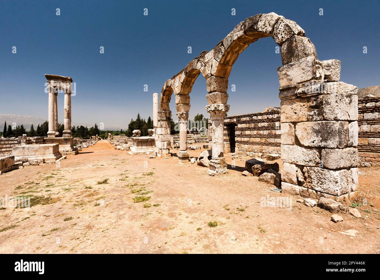 Anjar ruins, ancient Umayyad palace-city, by Caliph Walid I, 8th ...