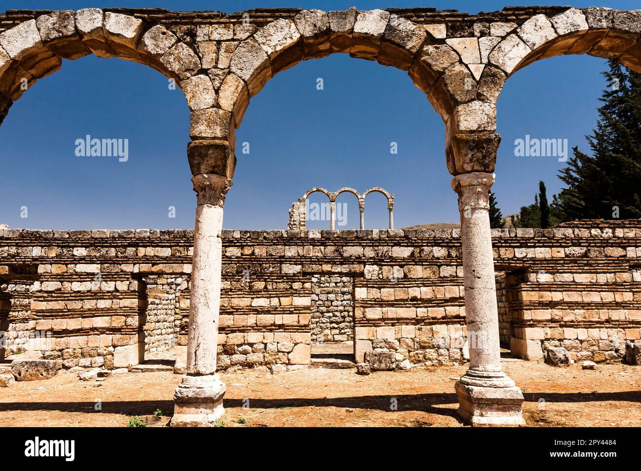 Anjar ruins, ancient Umayyad palace-city, by Caliph Walid I, 8th ...