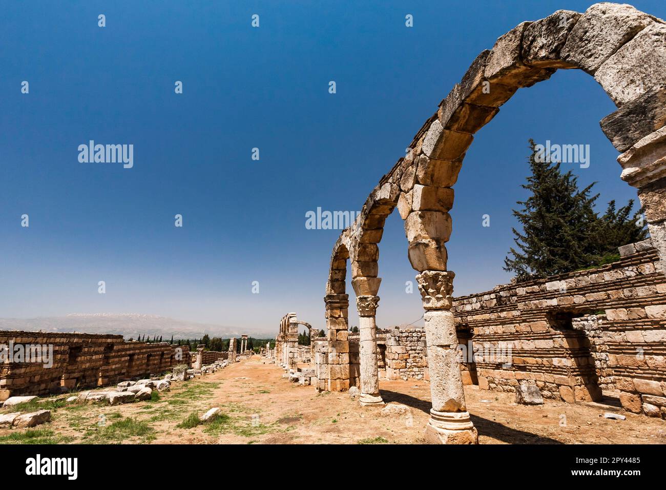 Anjar ruins, ancient Umayyad palace-city, by Caliph Walid I, 8th ...
