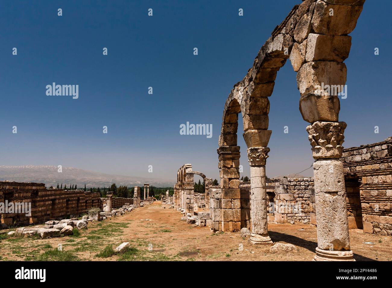 Anjar ruins, ancient Umayyad palace-city, by Caliph Walid I, 8th ...
