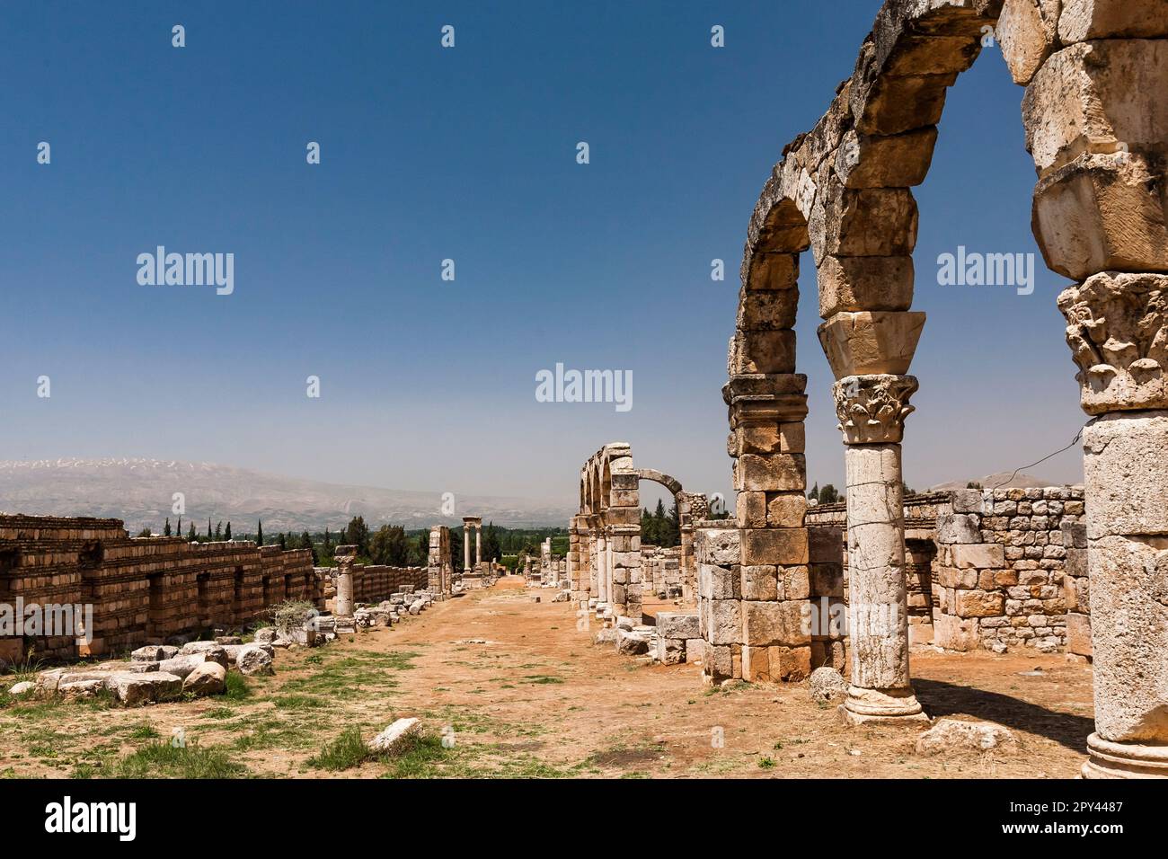 Anjar ruins, ancient Umayyad palace-city, by Caliph Walid I, 8th ...
