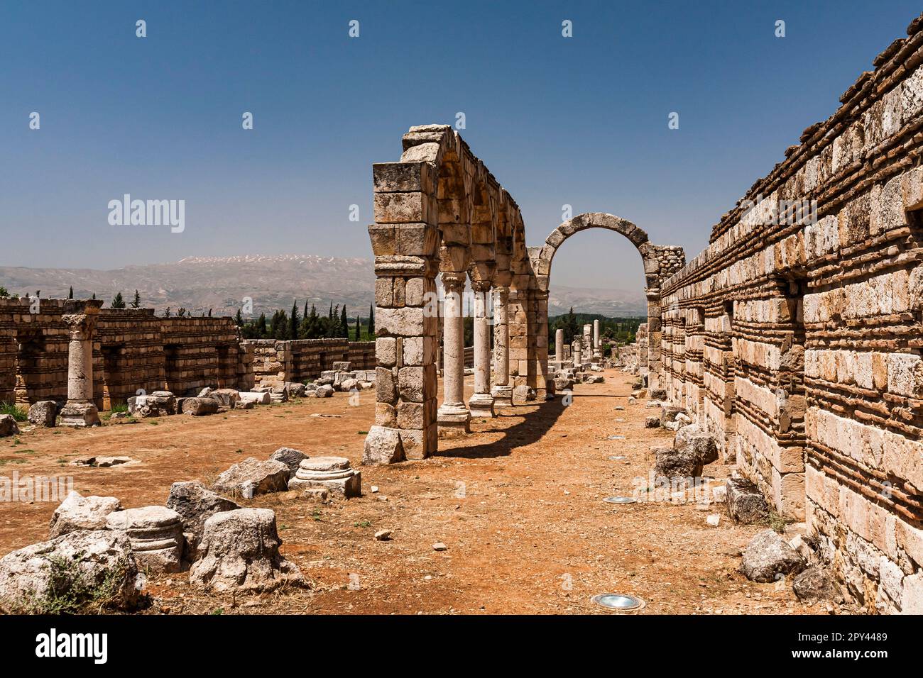Anjar ruins, ancient Umayyad palace-city, by Caliph Walid I, 8th ...