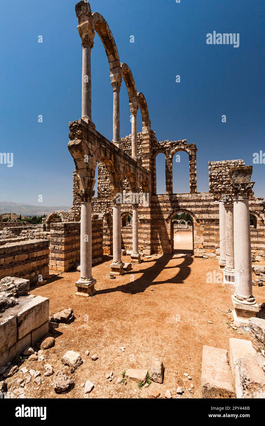 Anjar ruins, ancient Umayyad palace-city, by Caliph Walid I, 8th ...