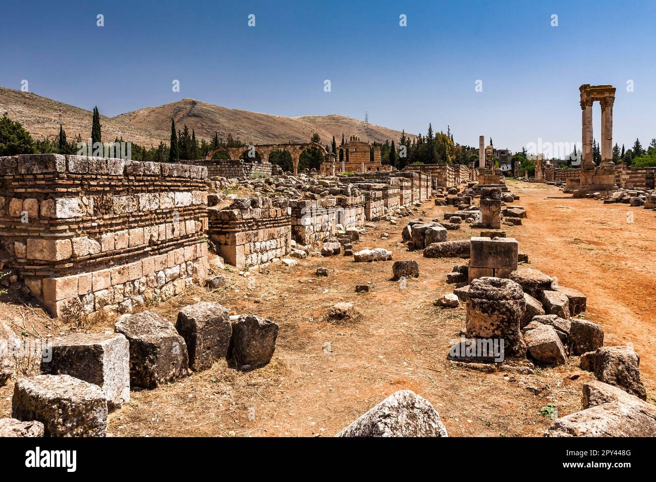 Anjar ruins, ancient Umayyad palace-city, by Caliph Walid I, 8th ...