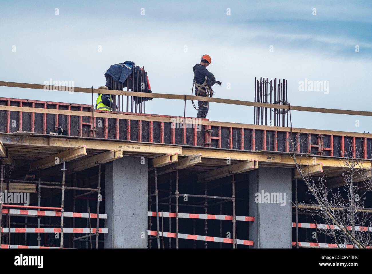 Russia, Moscow. A view of the construction site of a residential ...
