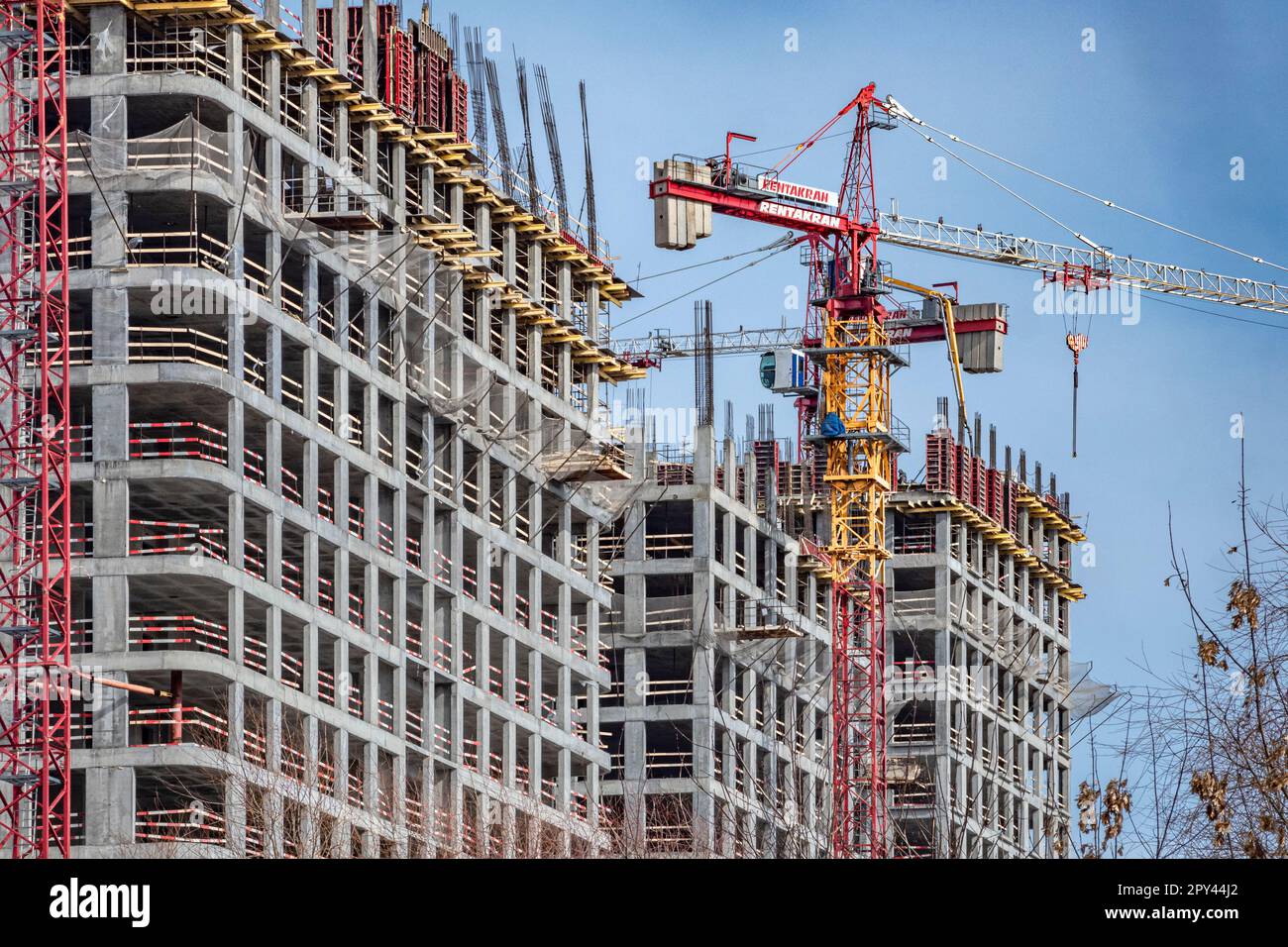 Russia, Moscow. A view of the construction site of a residential ...