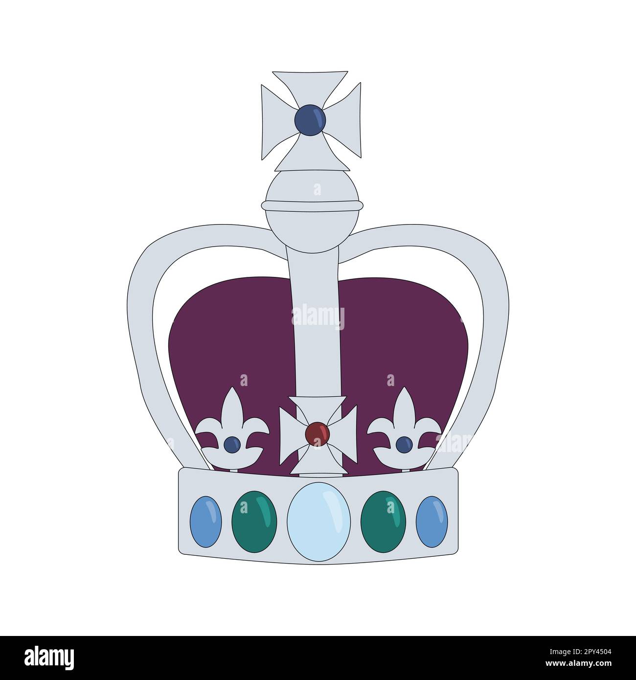 Royal crown with gems, symbol of British UK monarchy, vector ...