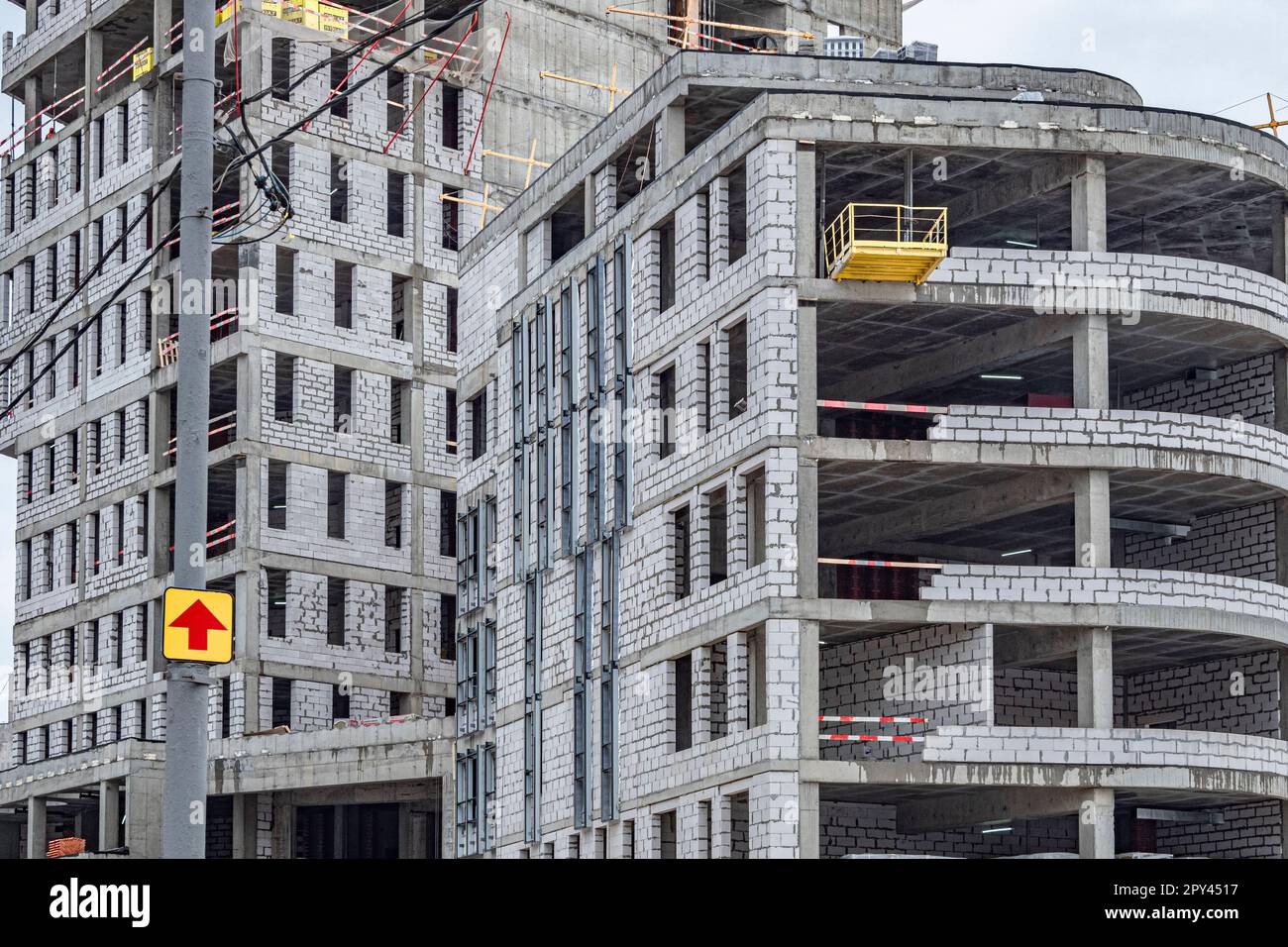 Russia, Moscow. A view of the construction site of a residential ...