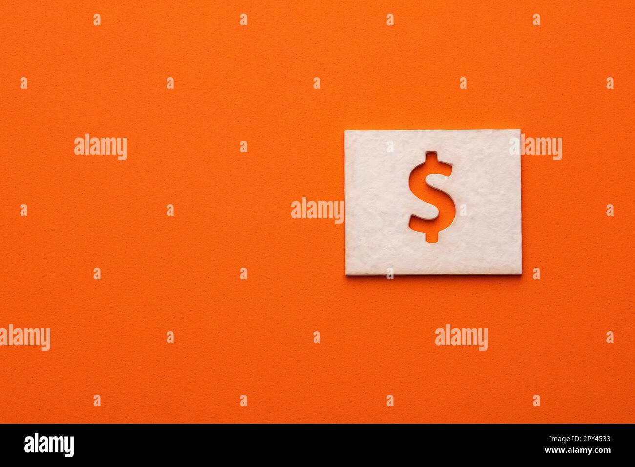 Dollar sign on orange background - money icon with a dollar sign ...