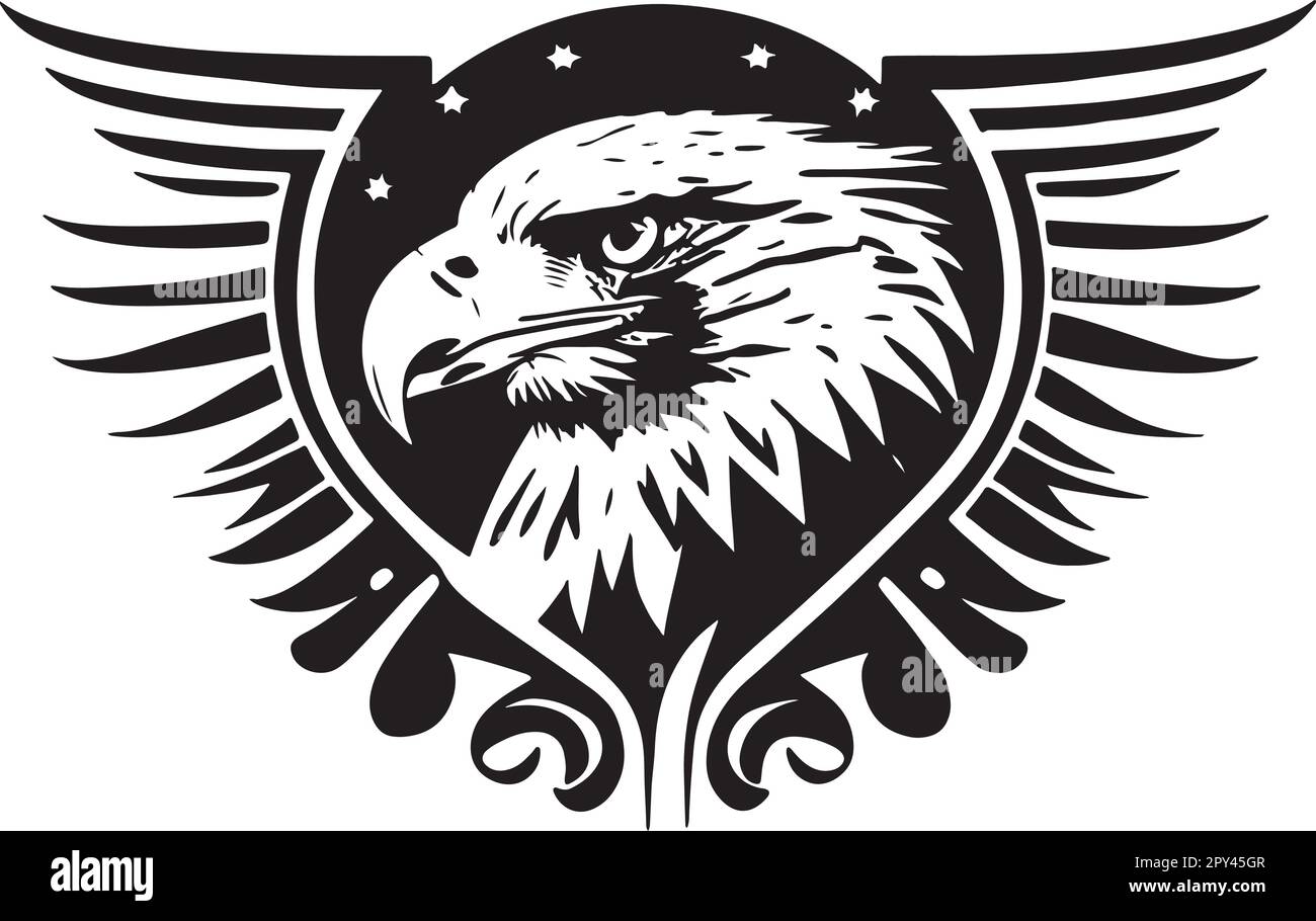 Breathtaking and powerful eagle emblem art vector Stock Vector Image ...