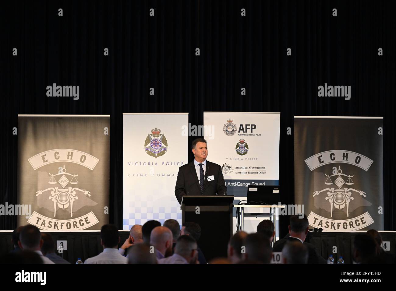 Victoria Police Assistant Commissioner Bob Hill speaks during the ...