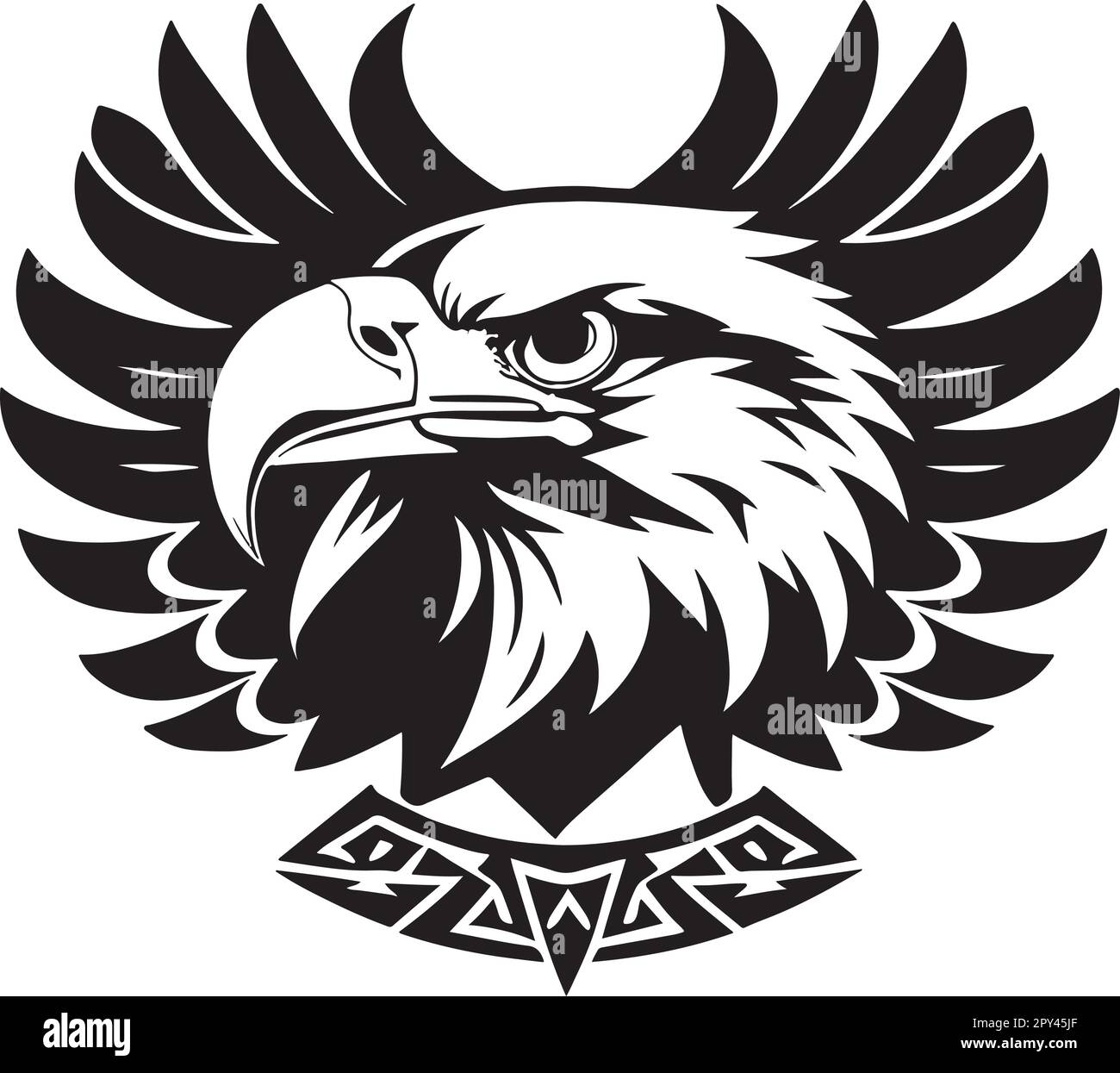 Fantastic and powerful eagle emblem art vector Stock Vector Image & Art ...