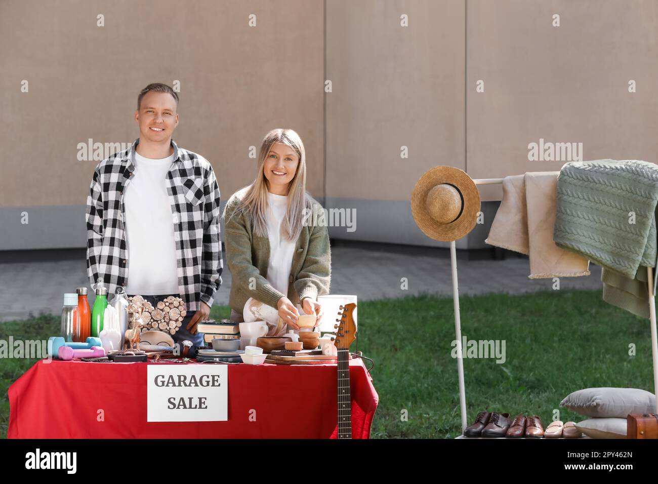 Portrait happy family selling hi-res stock photography and images - Alamy