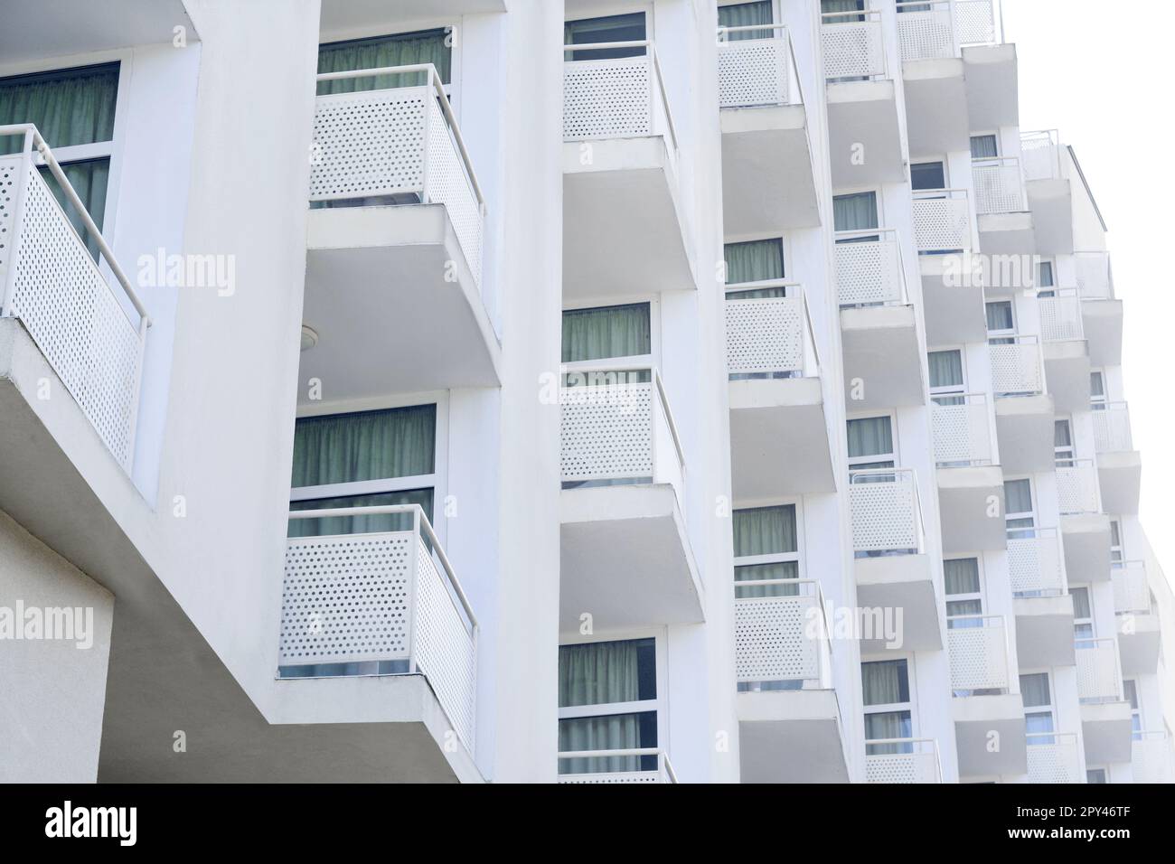 Exterior of beautiful residential building with balconies Stock Photo ...