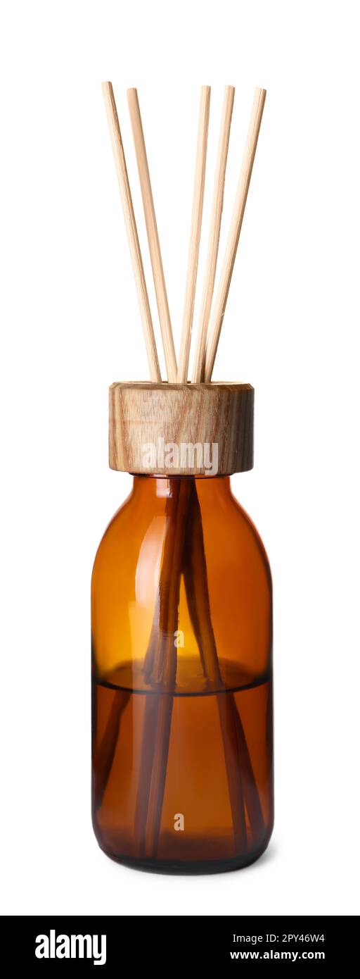 Aromatic reed air freshener isolated on white Stock Photo - Alamy