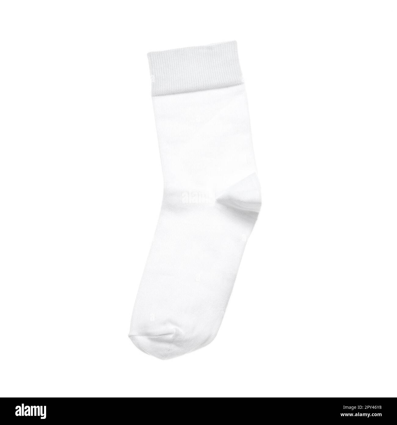 New sock isolated on white, top view Stock Photo - Alamy