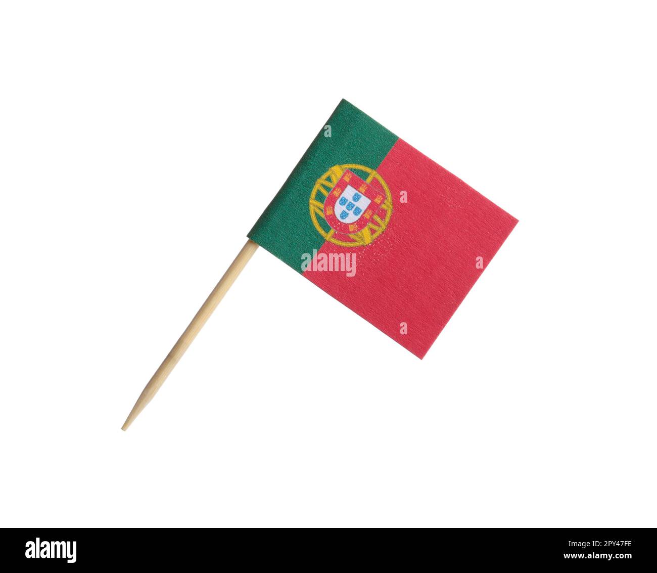 Small paper flag of Portugal isolated on white Stock Photo - Alamy